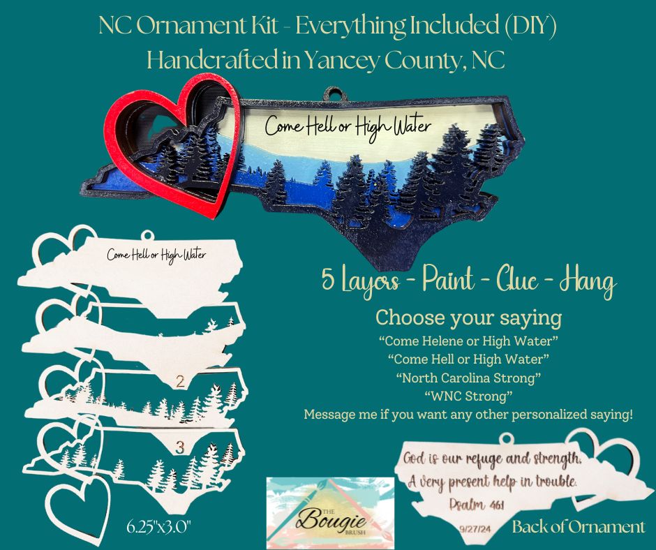WNC Hurricane Helene - DIY Ornament Paint Kit – The Bougie Brush